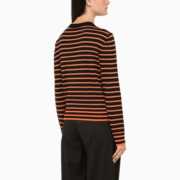Loewe | Tops | Loewe Black And Orange Stripe Logo Sweater | Poshmark